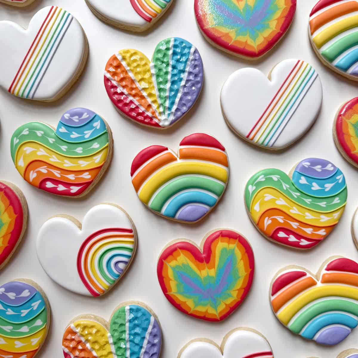 Rainbow Heart Cookies